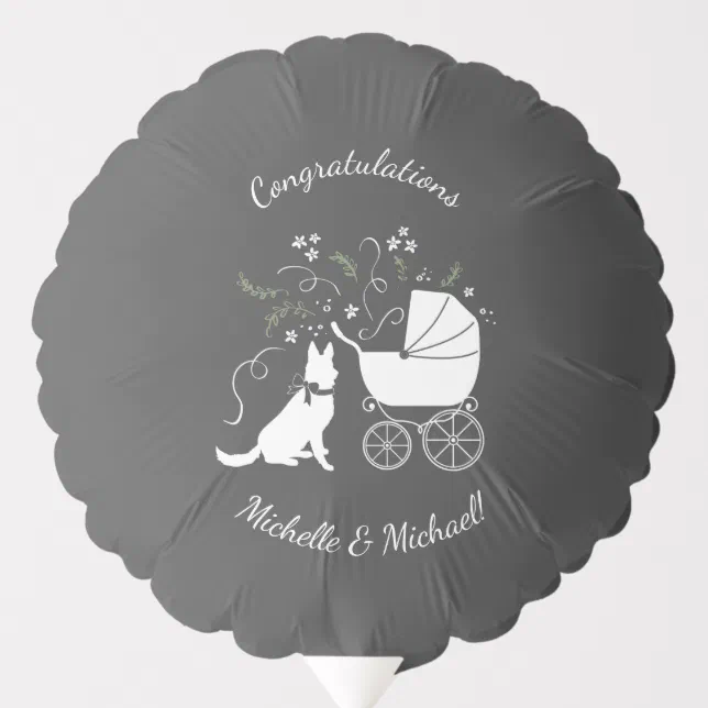 German Shepherd Dog Baby Shower Genderless Balloon | Zazzle