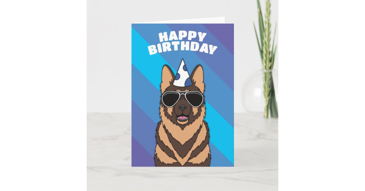 German Shepherd Dog Birthday Card | Zazzle