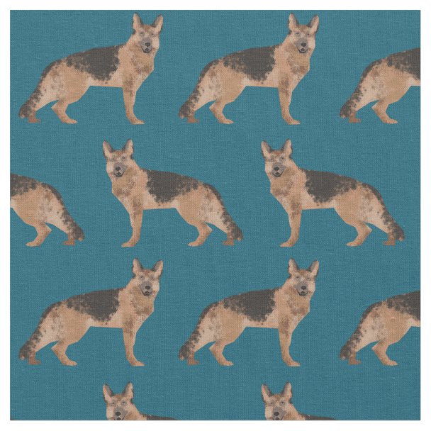 German Shepherd SittingDog Art Fabric | Zazzle