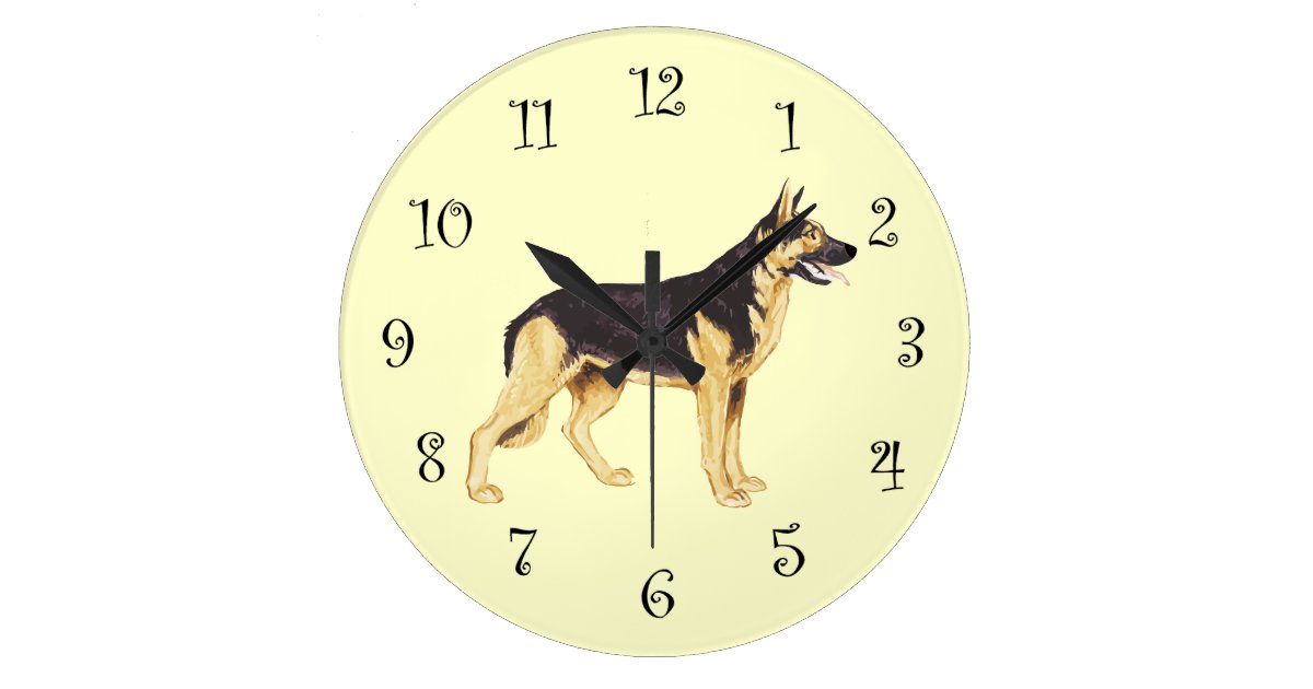 German Shepherd Dog Breed Wall Clocks | Zazzle.com