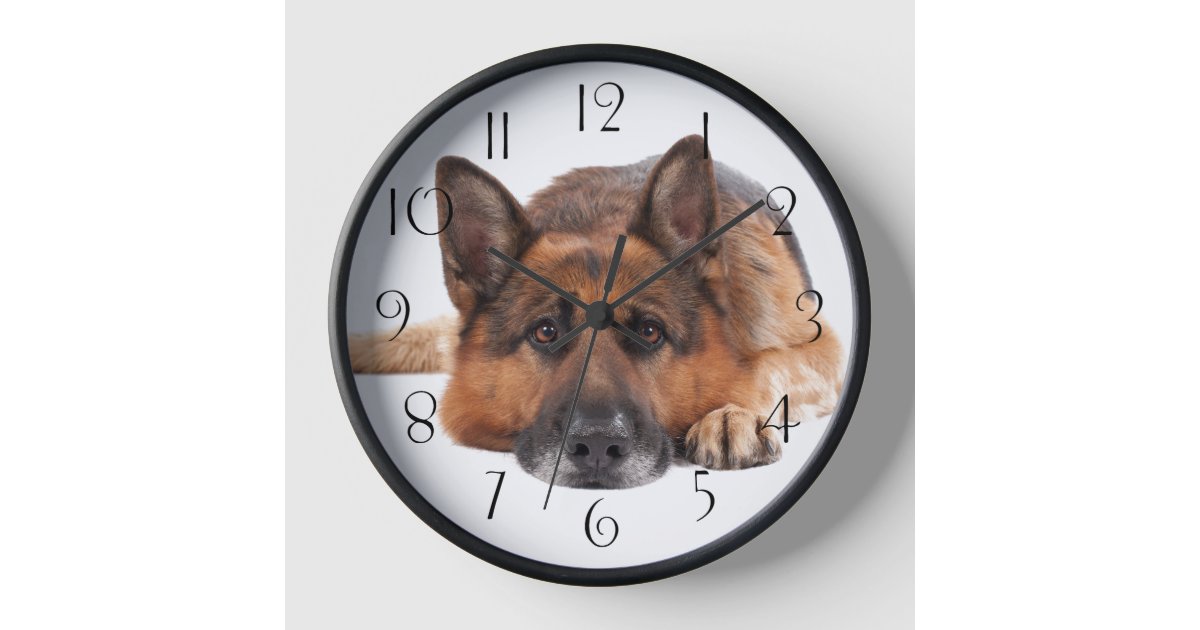 German Shepherd Dog Clock | Zazzle