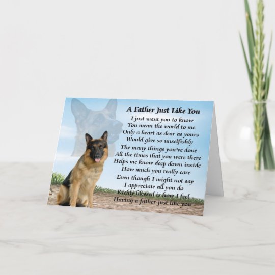 German Shepherd dog father poem Card | Zazzle.com