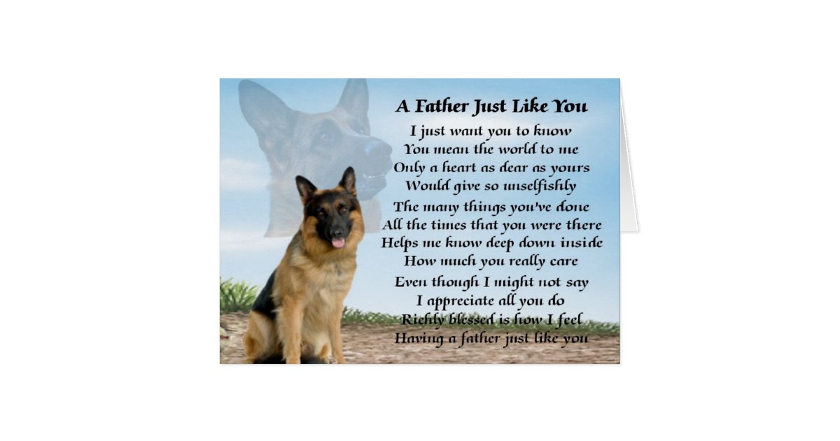 German Shepherd dog father poem Card | Zazzle.com