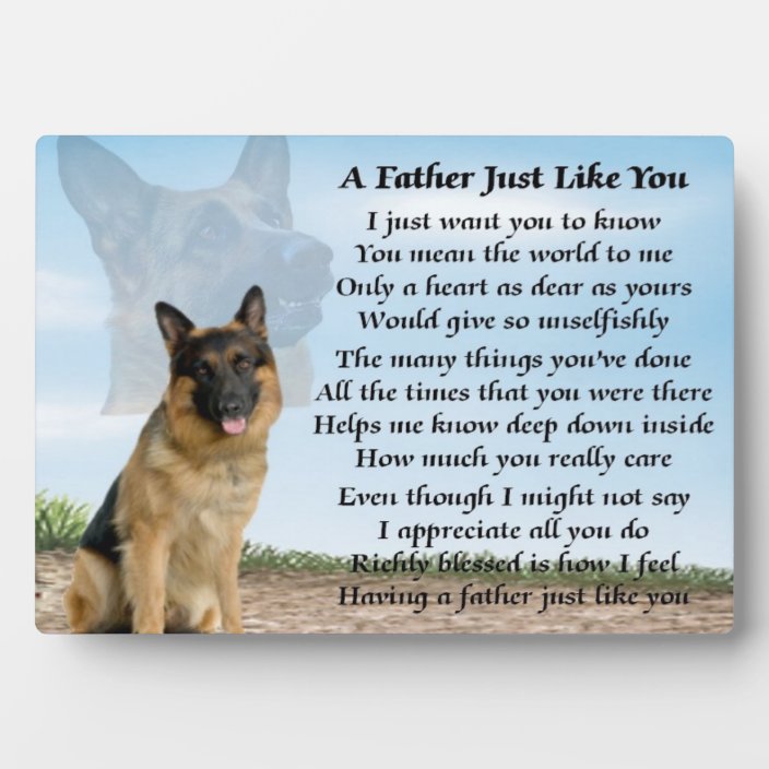 German Shepherd Dog Father Poem Plaque | Zazzle.com