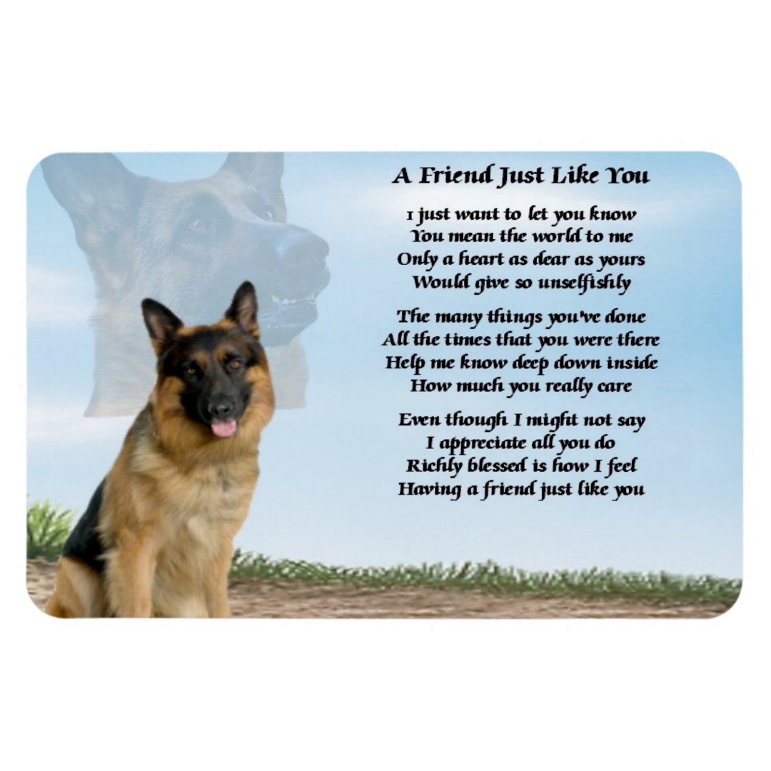 German Shepherd Dog Friend Poem Magnet | Zazzle