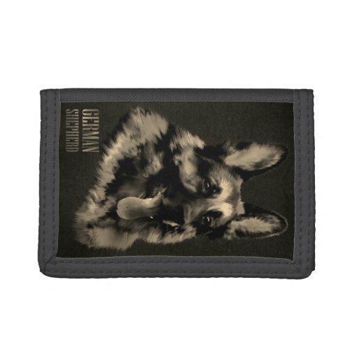 German Shepherd dog - GSD Portrait Trifold Wallet | Zazzle