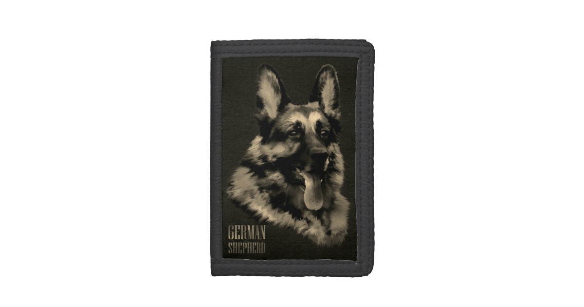German Shepherd dog - GSD Portrait Trifold Wallet | Zazzle
