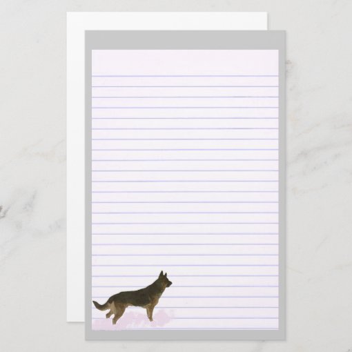German Shepherd Dog Lined Stationery | Zazzle
