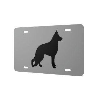 German Shepherd Dog Silhouette License Plate | Zazzle