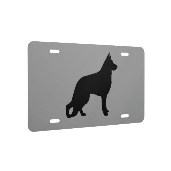German Shepherd Dog Silhouette License Plate | Zazzle