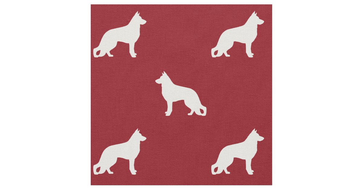 German Shepherd Dog Silhouettes GSD Pattern Fabric | Zazzle