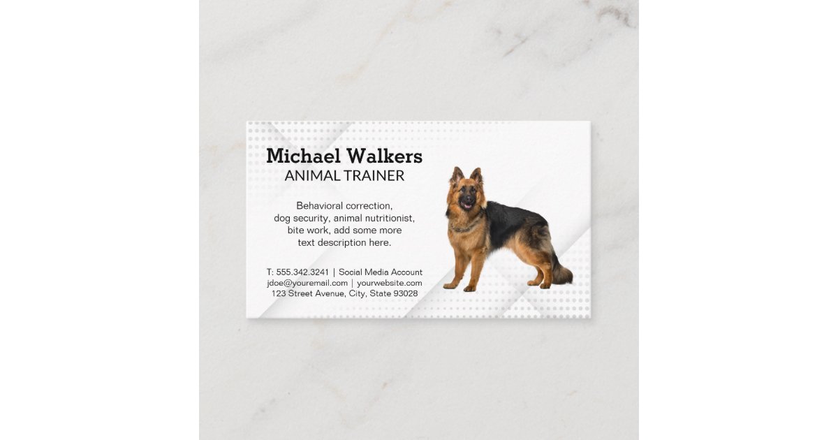 German Shepherd Dog | Trainer Business Card | Zazzle
