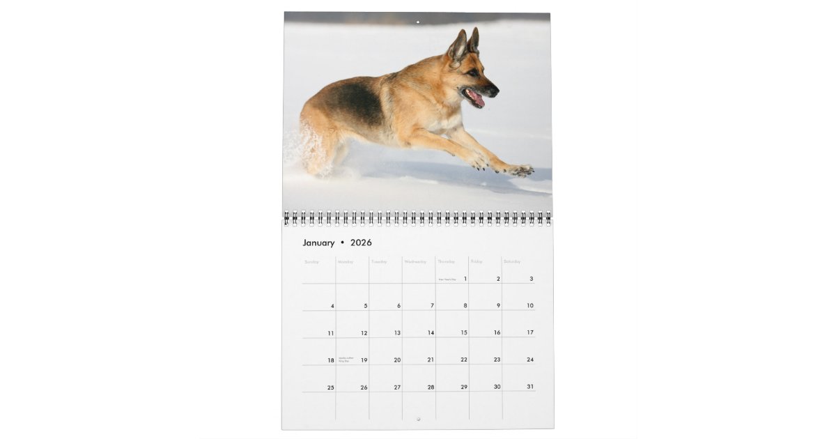 German Shepherd Dog wall calendar | Zazzle