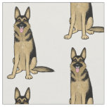 German Shepherd Pattern Fabric | Zazzle