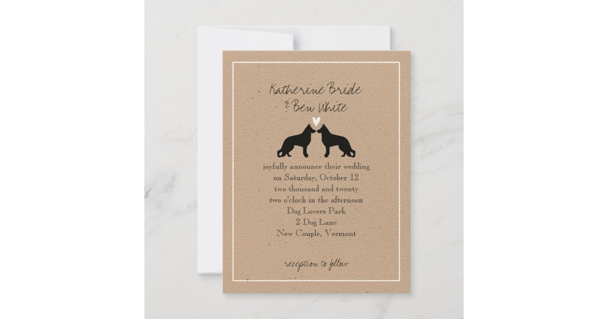 German Shepherd Dogs Wedding Invitation | Zazzle