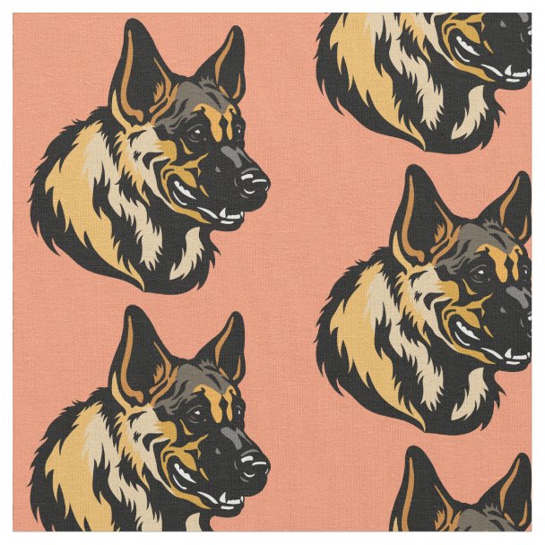 Adorable German Shepherd Fabric | Zazzle