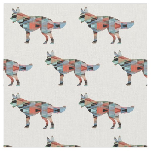 German Shepherd Pattern Fabric | Zazzle