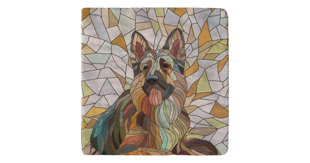 German Shepherd - Mosaic Art Trivet | Zazzle