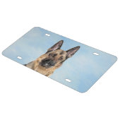 German Shepherd Painting - Cute Original Dog Art License Plate | Zazzle