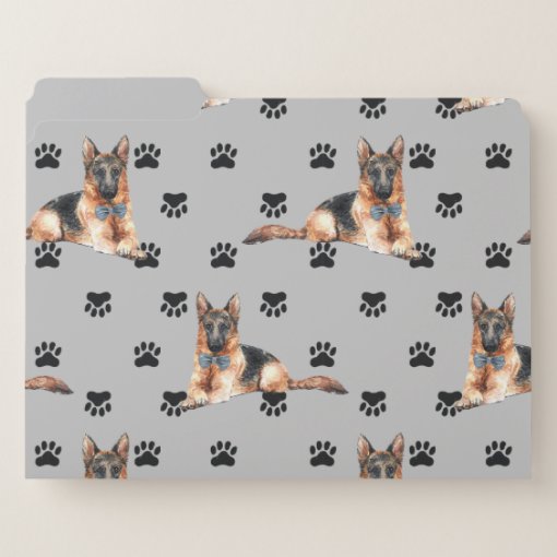 German Shepherd Paw Prints Pattern File Folder | Zazzle