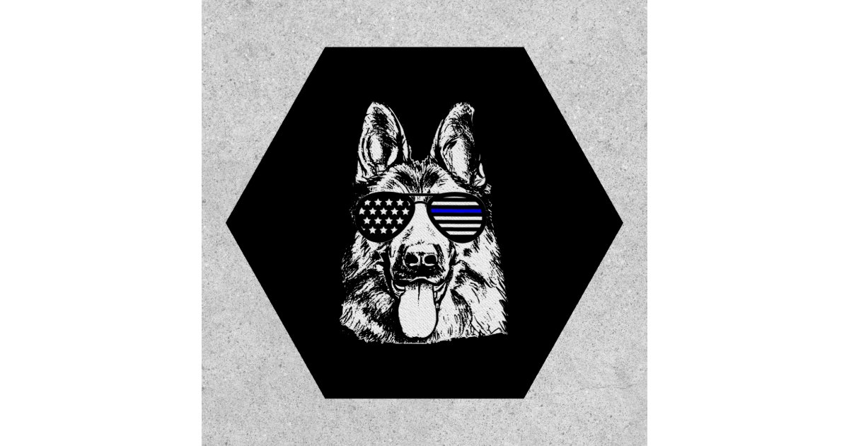 German Shepherd Police Officer Police Dog Patch | Zazzle