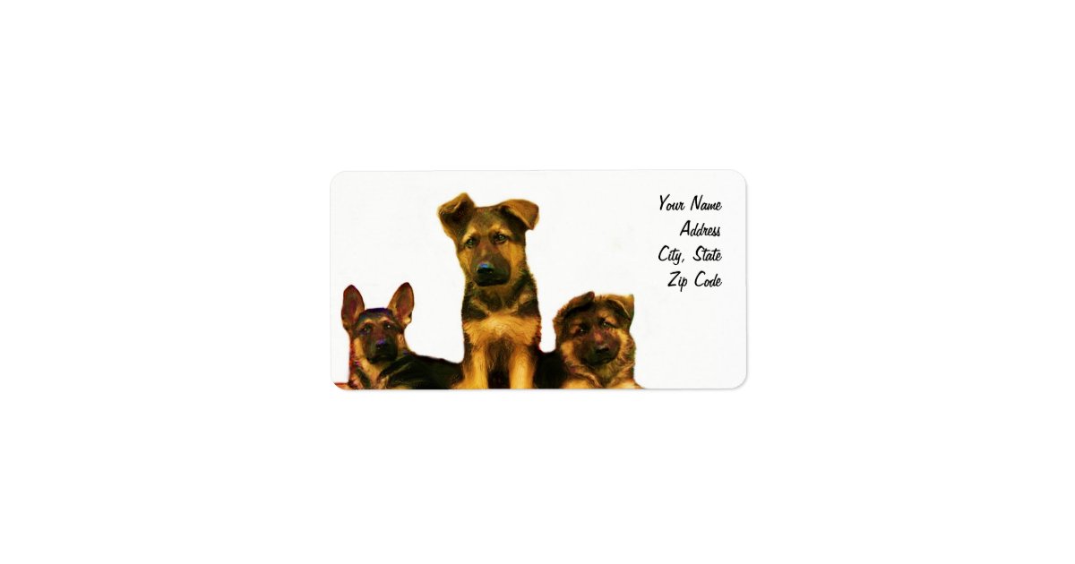 German Shepherd puppies address labels | Zazzle