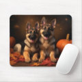 German Shepherd Puppy Autumn Delight Pumpkin Mouse Pad | Zazzle