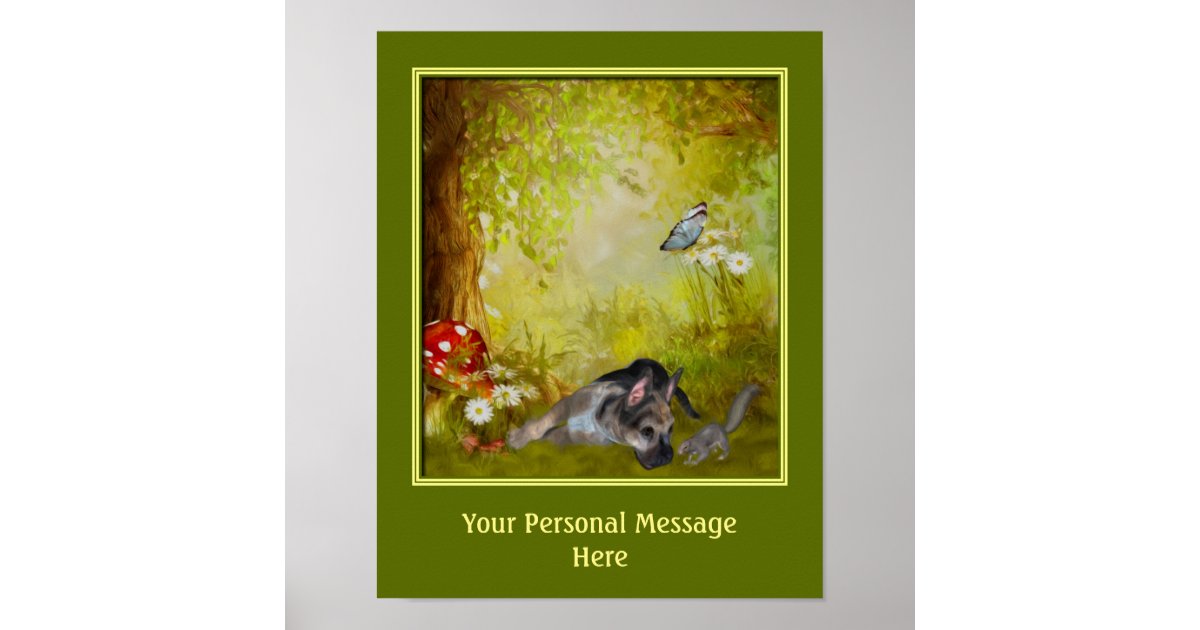 German Shepherd Puppy Create Your Own Poster | Zazzle