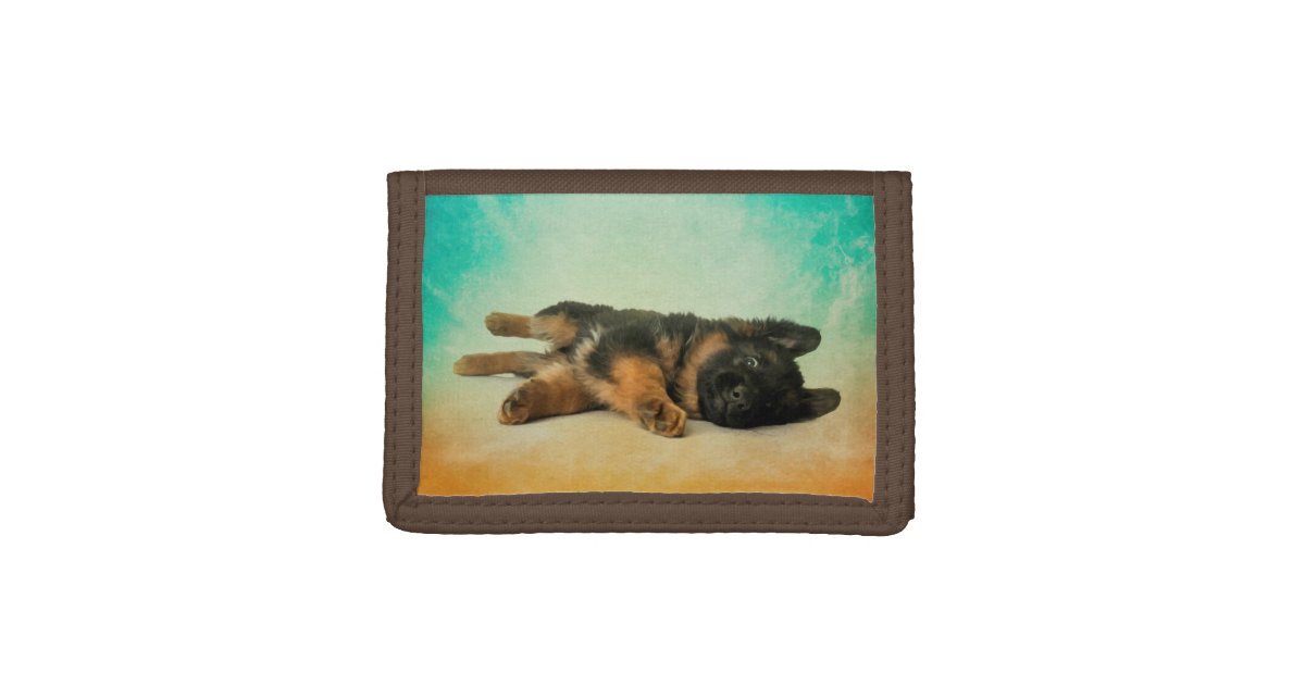 German Shepherd Puppy Trifold Wallet | Zazzle