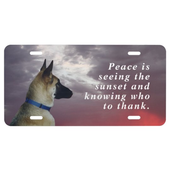 German Shepherd Sunset Front License Plate | Zazzle.com