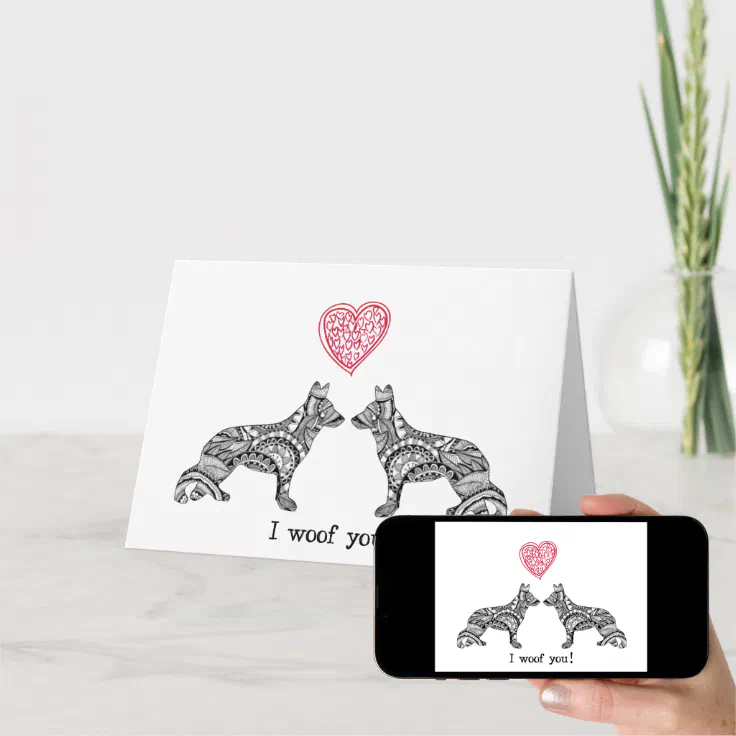 German Shepherd Valentine's Day Card | Zazzle