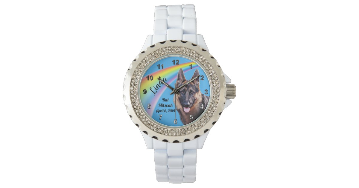 German Shepherd Watch with Your Text for Her | Zazzle
