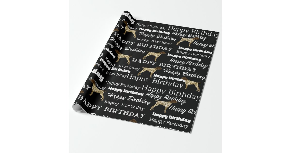 German Shorthaired Pointer Birthday Paper, GSP, Wrapping Paper | Zazzle