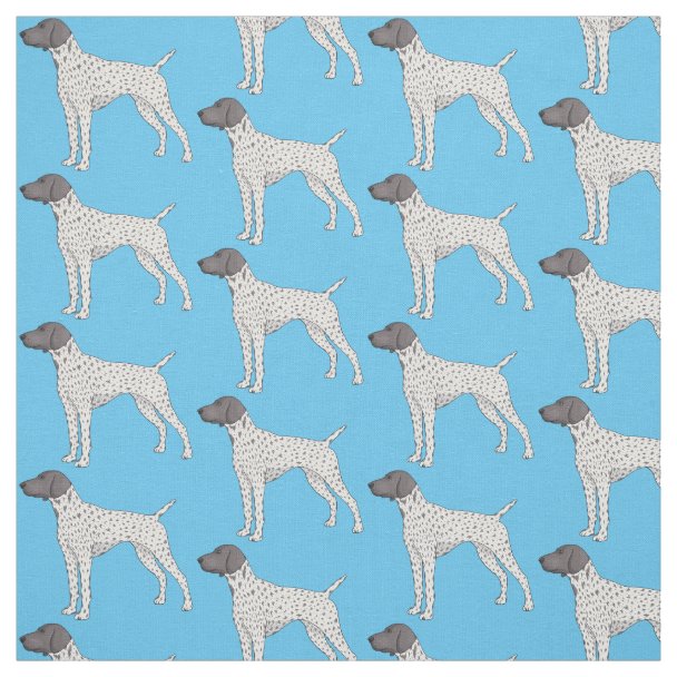 German Shorthair Pointer Dog Art Fabric | Zazzle