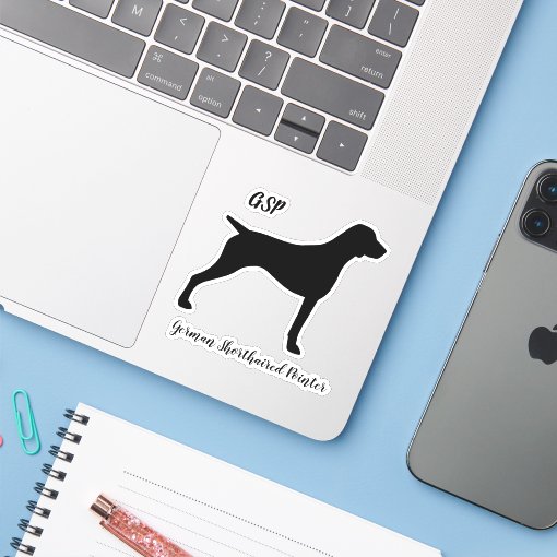 German Shorthaired Pointer Dog Silhouette GSP Sticker | Zazzle