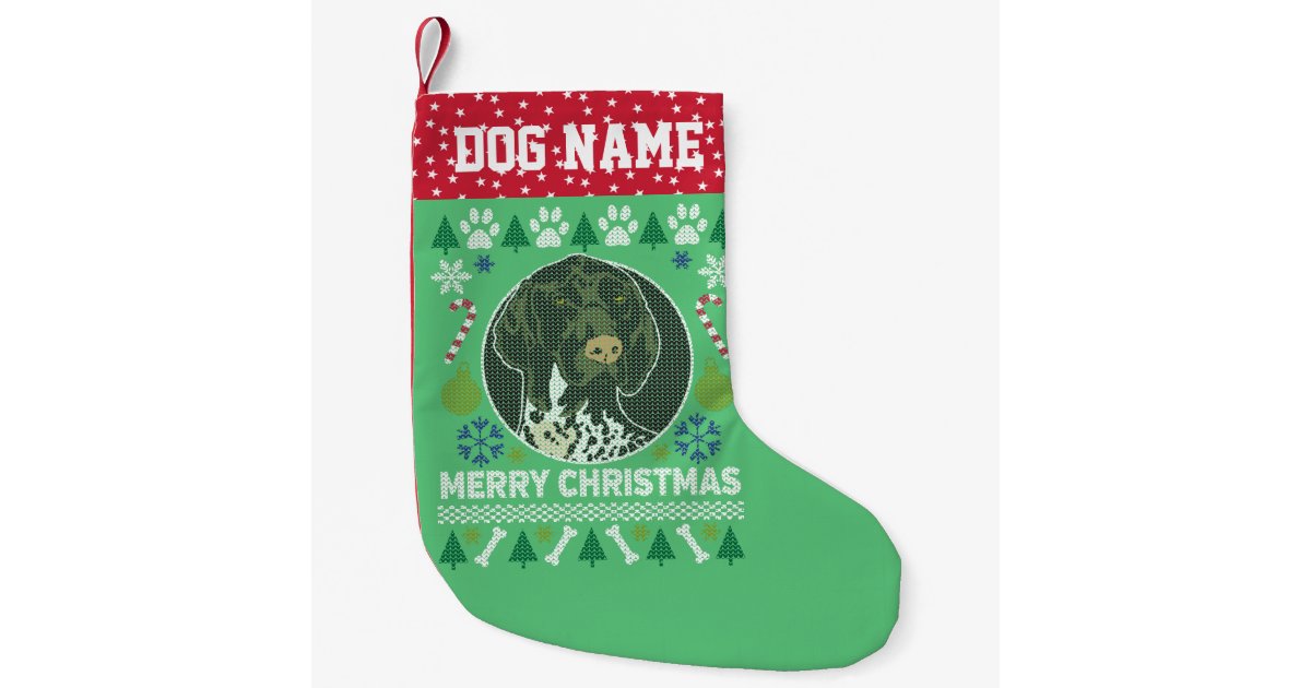 German Shorthaired Pointer Dog Ugly Christmas Small Christmas Stocking ...
