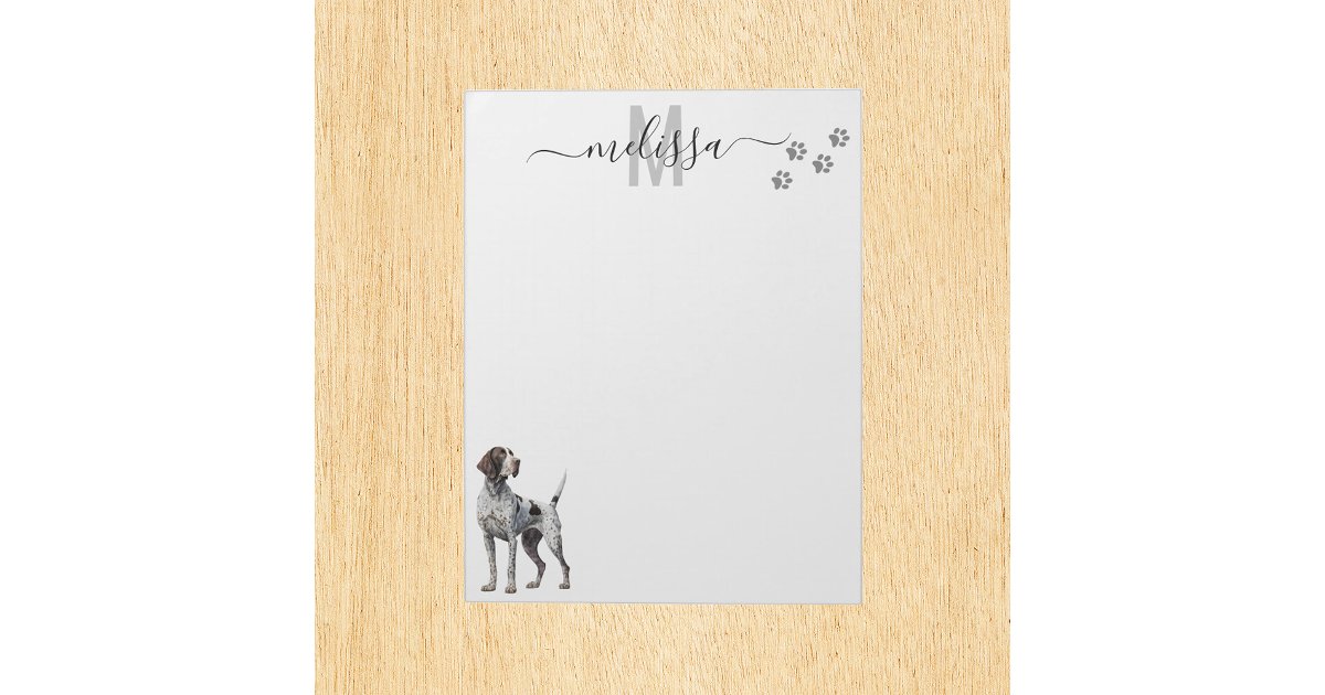 German Shorthaired Pointer Monogram Personalized Notepad | Zazzle
