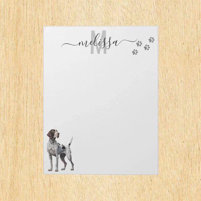 German Shorthaired Pointer Monogram Personalized Notepad | Zazzle