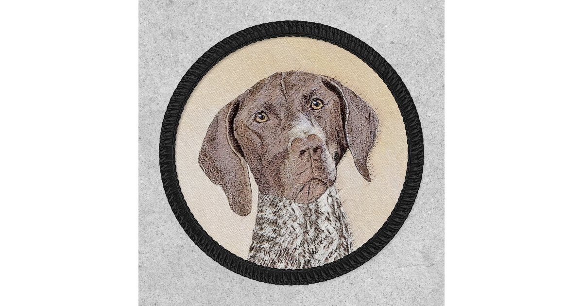 German Shorthaired Pointer Painting - Dog Art Patch | Zazzle