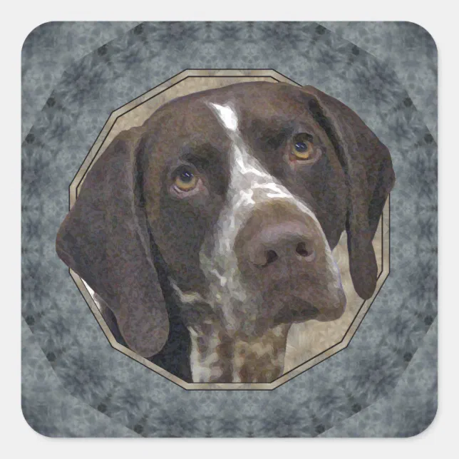 German Shorthaired Pointer Square Sticker | Zazzle