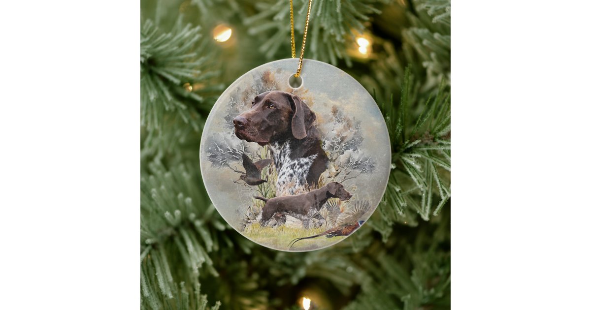 German Shorthaired Pointers Ceramic Ornament | Zazzle