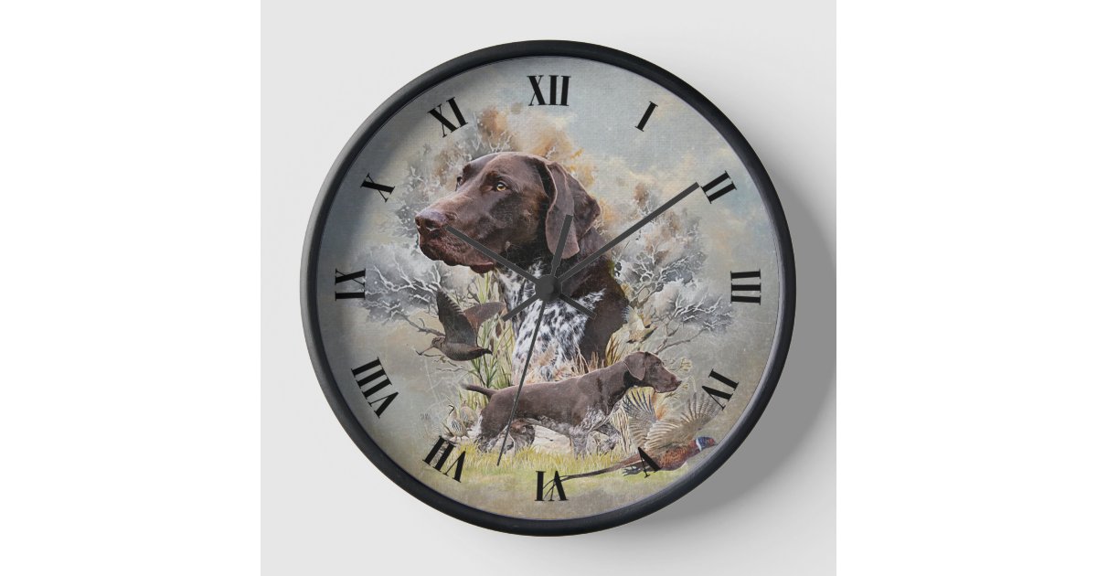 German Shorthaired Pointers Clock | Zazzle