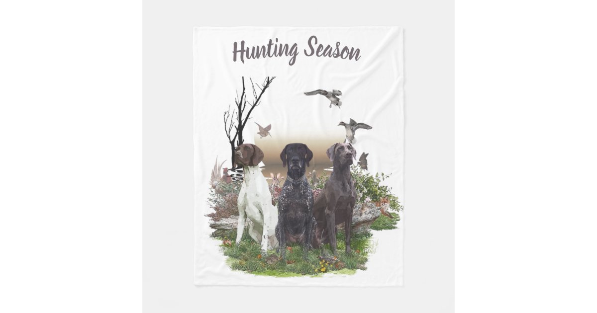 German Shorthaired Pointers (GSP), a hunting pheas Fleece Blanket | Zazzle