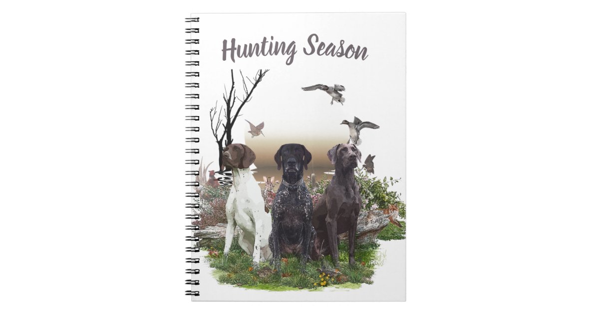 German Shorthaired Pointers (GSP), a hunting pheas Notebook | Zazzle