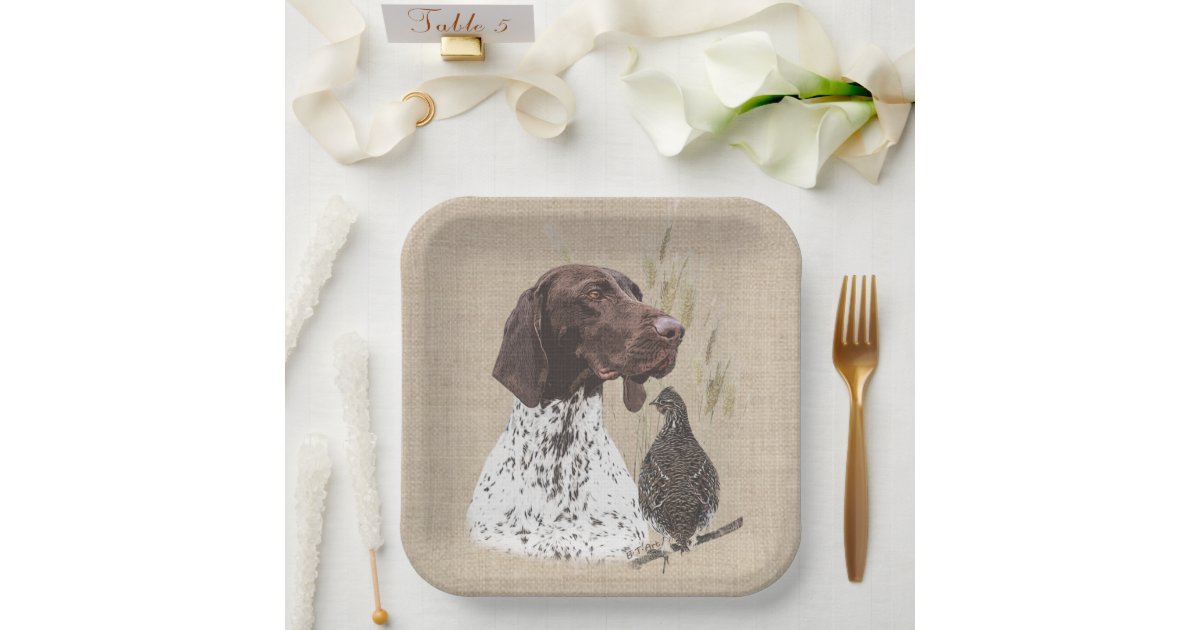 German Shorthaired Pointers (GSP) Paper Plates | Zazzle