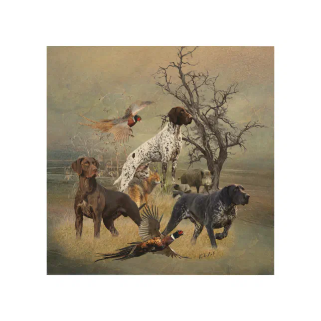 German Shorthaired Pointers (GSP) Wood Wall Art | Zazzle
