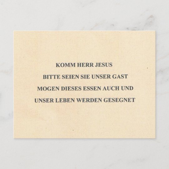 GERMAN TABLE PRAYER POSTCARD | Zazzle.com
