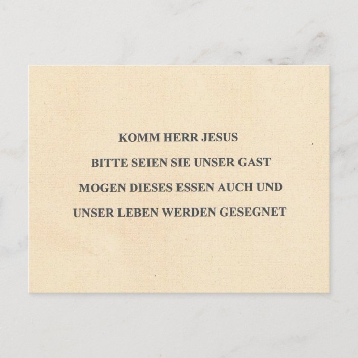 GERMAN TABLE PRAYER POSTCARD | Zazzle.com