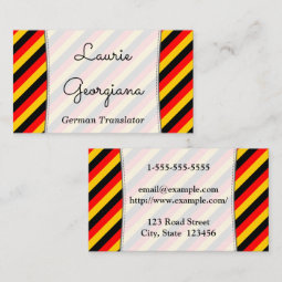 German Translator Business Card | Zazzle