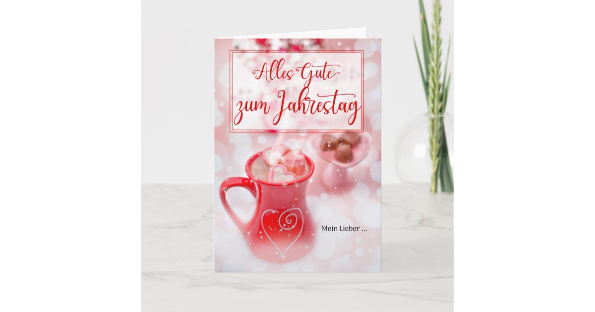 GERMAN Wedding Anniversary Love and Romance Card | Zazzle